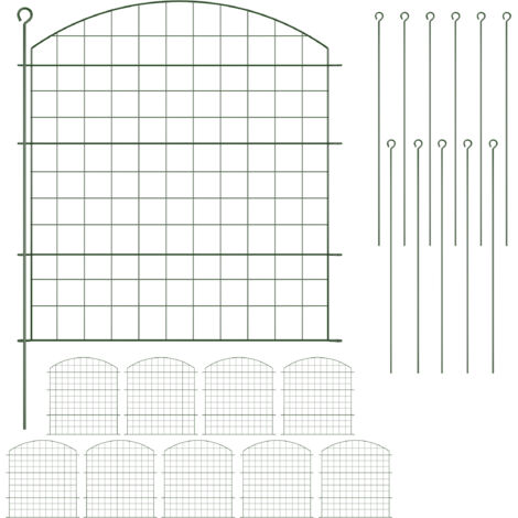 Relaxdays Garden Fence, 10 Border Panels for Pond, HxW: 78 x 75 cm each ...