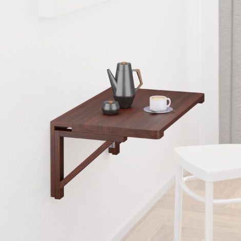 Relaxdays Wall-Mounted Folding Table, WxD: 60 x 40 cm, Wood, Space ...