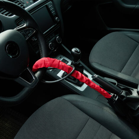 Relaxdays Car Steering Wheel Lock, Seat Beat Attachment, Anti-Theft ...