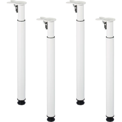 Relaxdays Table Legs, Set of 4, HxD 71-110 x 6 cm, Folding, Height ...