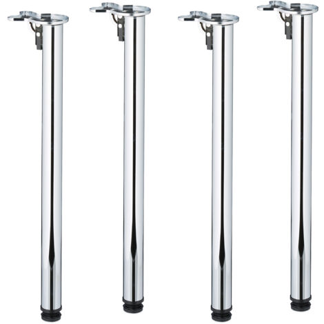 Relaxdays Table Legs, Set of 4, Folding, HxD 71 x 5 cm, Desk & Stool ...