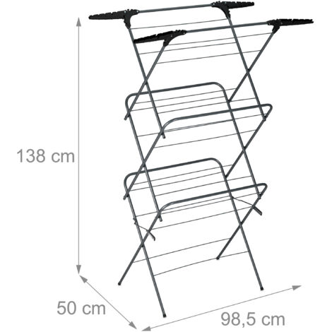 Relaxdays Clothes Airer, 3 Tiers, Folding Laundry Rack, Space-Saving ...