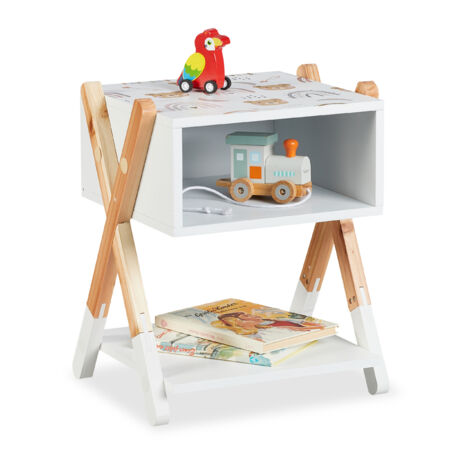Relaxdays Children's Bedside Table, Nightstand with Shelf, 42x34x32 cm ...