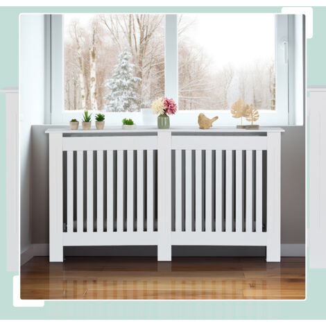 Relaxdays Radiator Cover, Cottage Style, HWD: 83 x 152 x 19 cm, Heating ...