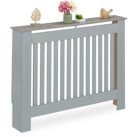 Relaxdays Radiator Cover, Slatted Design, HWD: 83x112x19 cm, Wood ...