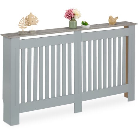 Relaxdays Radiator Cover, Slatted Design, HWD: 83x152x19 cm, Wood ...