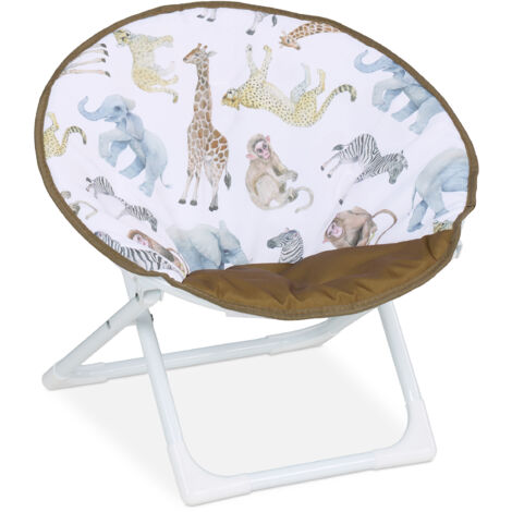 Relaxdays Kids Moon Chair, Jungle, Folding, 47 x 50 x 48 cm, Children's ...