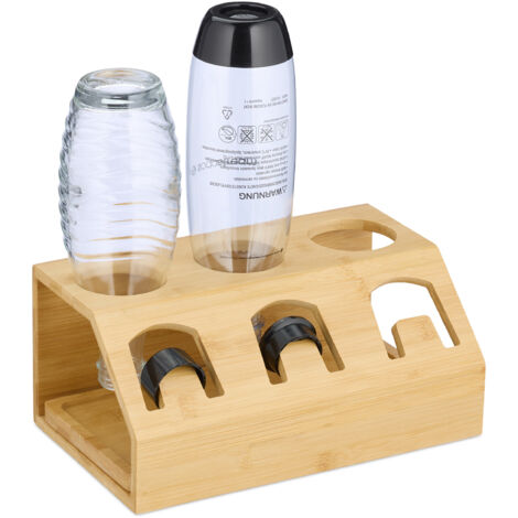 Relaxdays Drying Rack for 3 Bottles, Holder Compatable with Sodastream ...