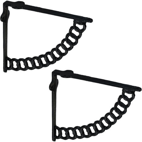 Relaxdays Shelf Brackets, Set of 4, Cast Iron, Supports, for Wall ...