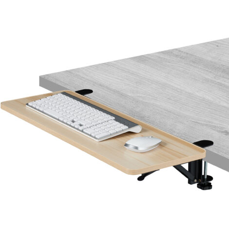 Relaxdays Desk Extension, 65 x 24 cm, Folding, with Clamps, Ergonomic ...