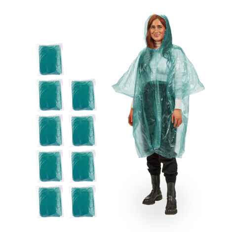 100x Rain Poncho, With Hood, Single-Use Raincoat for Adults, Unisex ...