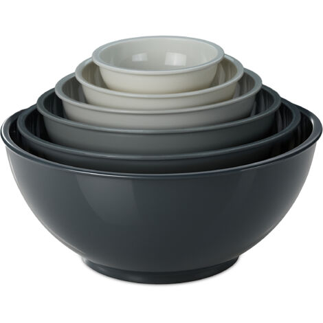 Relaxdays mixing bowl set, 6-piece, bowls for cooking & baking ...
