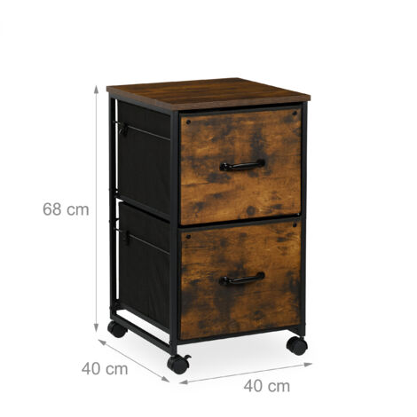Relaxdays Mobile Filing Cabinet, 2 Drawers with Suspension Files ...
