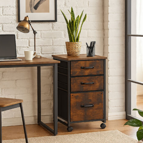 Relaxdays Mobile Filing Cabinet, 3 Drawers, 1 for Suspension Files ...