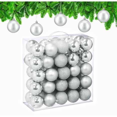 Relaxdays Christmas Baubles, Set of 50, Tree Ornaments, Holiday ...
