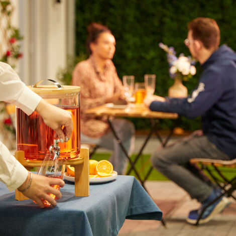 Relaxdays Drinks Dispenser, 5 Litres, Cold & Hot Beverages, Bamboo ...