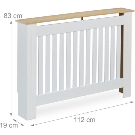 Relaxdays Radiator Cover, Slatted Design, HWD: 83x112x19 cm, Wood ...