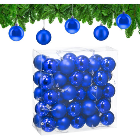Relaxdays Christmas Baubles, Set of 50, Festive Tree Ornaments, D: 6 cm ...