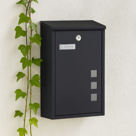 Relaxdays letterbox with viewing windows, HxWxD: 40 x 25 x 11.5 cm ...