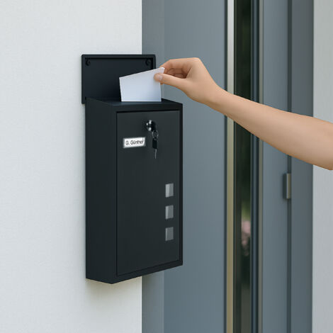 Relaxdays letterbox with viewing windows, HxWxD: 40 x 25 x 11.5 cm ...