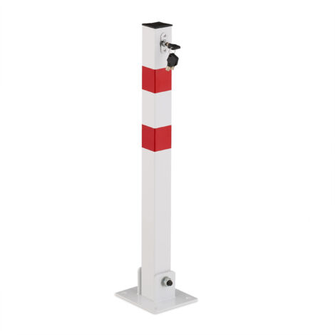 4 x collapsible parking posts, steel, parking barrier, H: 65 cm ...