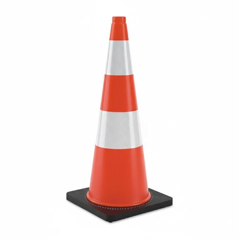 Relaxdays traffic cone, 75 cm, safety cone, high visibility, reflective ...