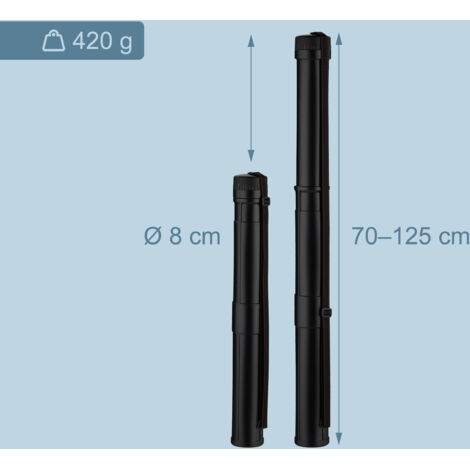Relaxdays extendable poster tube, 70–125 cm, Ø 8 cm, for transporting ...