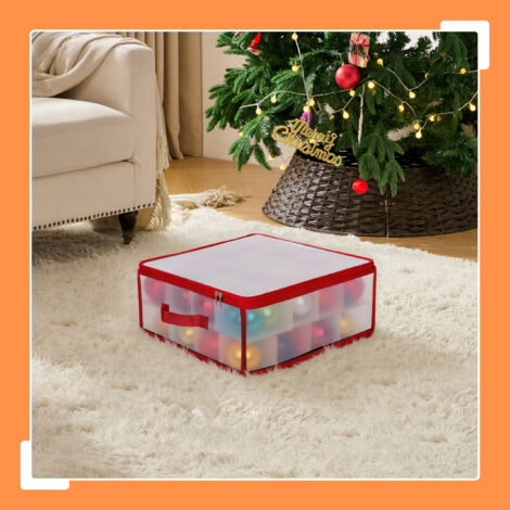Relaxdays Christmas bauble storage box, 32 baubles, HxWxD: 18x36x36 cm ...