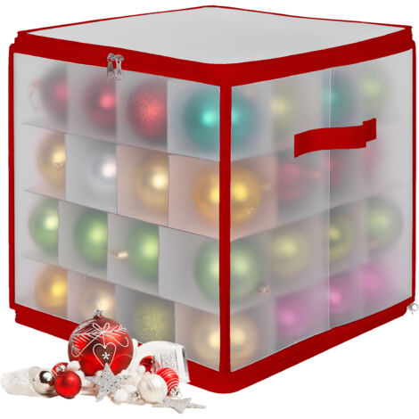 Relaxdays Christmas bauble storage box, 64 baubles, HxWxD: 36x36x36 cm ...