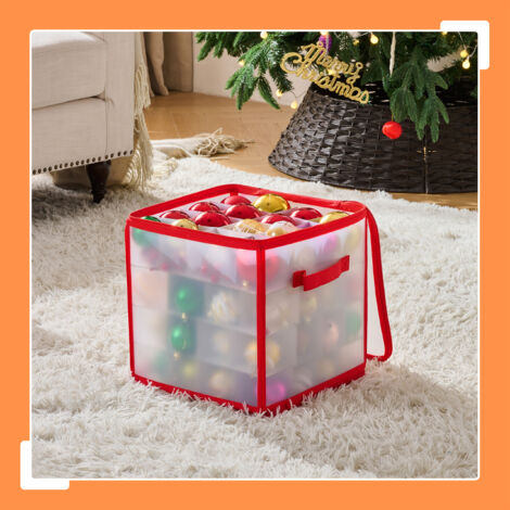 Relaxdays Christmas bauble storage box, 64 baubles, HxWxD: 36x36x36 cm ...
