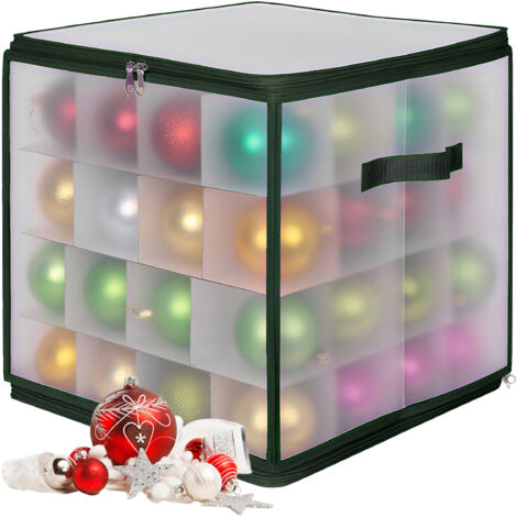 Relaxdays Christmas bauble storage box, 64 baubles, HxWxD: 36x36x36 cm ...