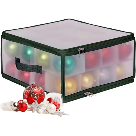 Relaxdays Christmas bauble storage box, 32 baubles, HxWxD: 18x36x36 cm ...