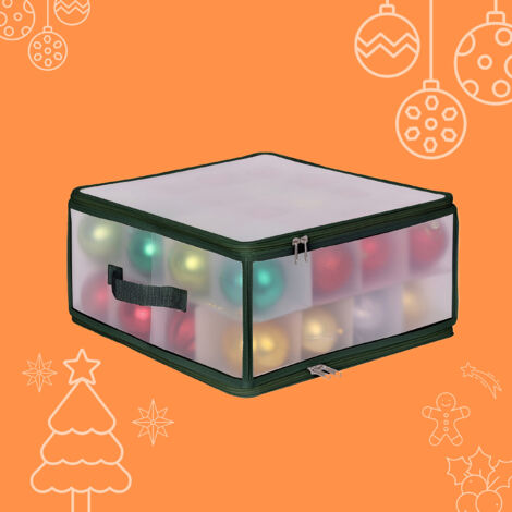 Relaxdays Christmas bauble storage box, 32 baubles, HxWxD: 18x36x36 cm ...