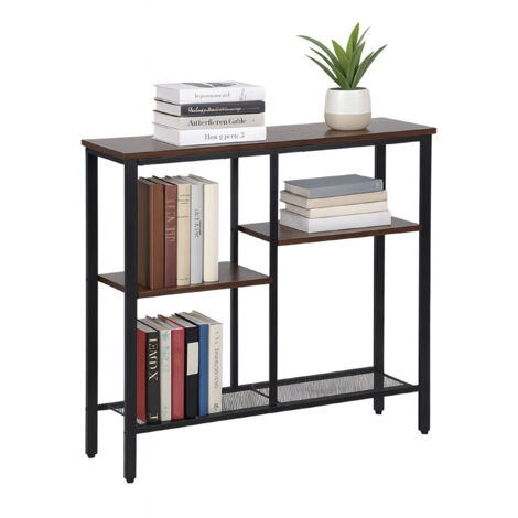 Relaxdays console table, industrial, HxWxD: 75 x 80 x 22 cm, metal, MDF ...