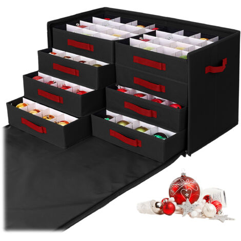 Relaxdays Christmas bauble storage box, 128 baubles, HxWxD: 40 x 73 x ...