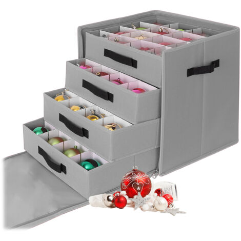 Relaxdays Christmas bauble storage box, 64 baubles, HxWxD: 40 x 36.5 x ...