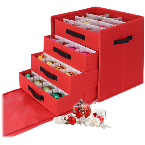 Relaxdays Christmas bauble storage box, 64 baubles, HxWxD: 40 x 36.5 x ...