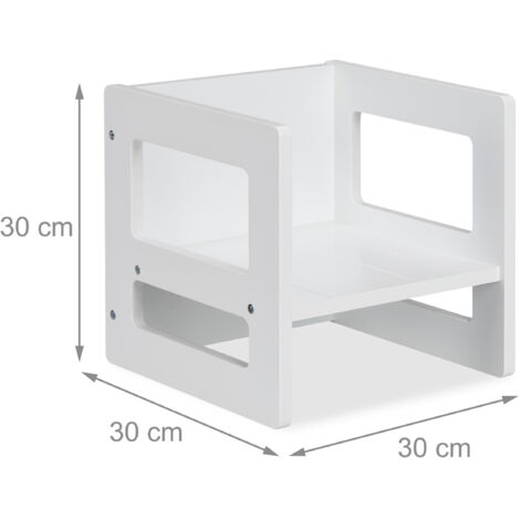 Relaxdays Kids' Stool 2-Pack, Reversible Design, 2 Heights, with ...