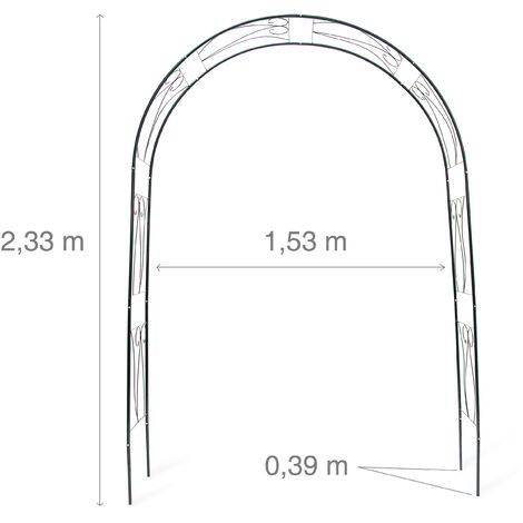 Relaxdays Trellis Archway, Powder-Coated Steel Support Arch for ...