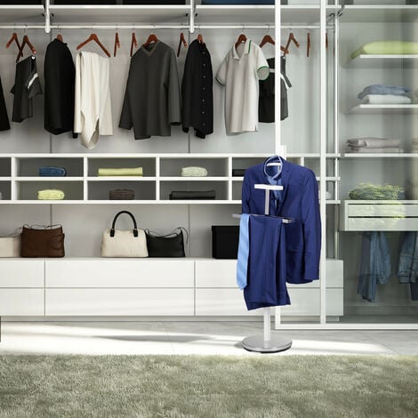 Relaxdays Valet Stand for Men Coat Rack Stand Metal Freestanding Butler Hanger H x W x D approx. 112 x 47 x 30 cm