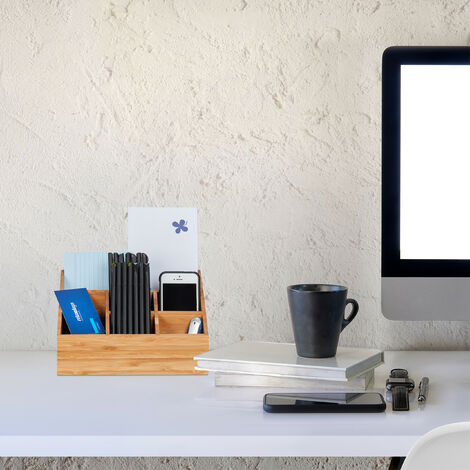 Relaxdays Desk Organiser, 6 Compartments for Pens, Notes, Letters ...