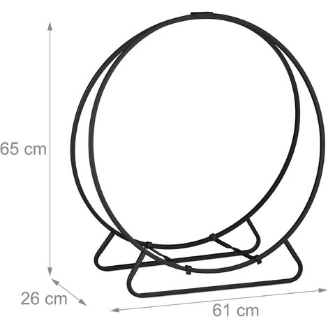 Relaxdays Firewood Rack, Round Log Cradle, Stacking Aid, Steel, Indoor ...
