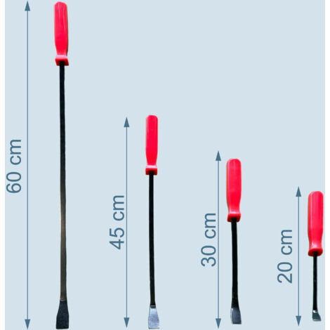 Relaxdays Pry Bar Set, 4 pieces, L: 200/300/450/600 mm, crowbars ...