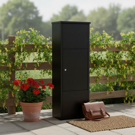 Relaxdays parcel box, drop slot, 4 keys, HxWxD: 105 x 38 x 23 cm ...