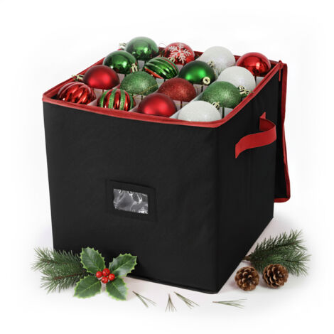 Relaxdays Christmas bauble storage box, 64 baubles, HxWxD: 33 x 33 x 33 ...