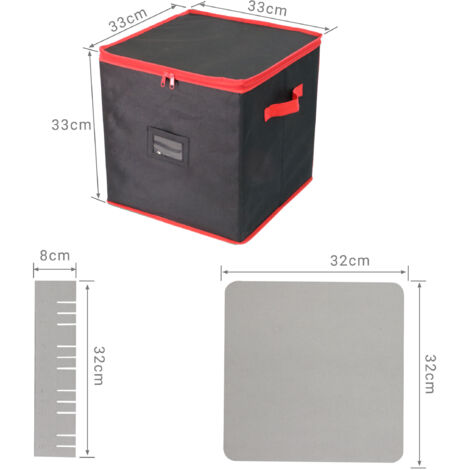 Relaxdays Christmas bauble storage box, 64 baubles, HxWxD: 33 x 33 x 33 ...