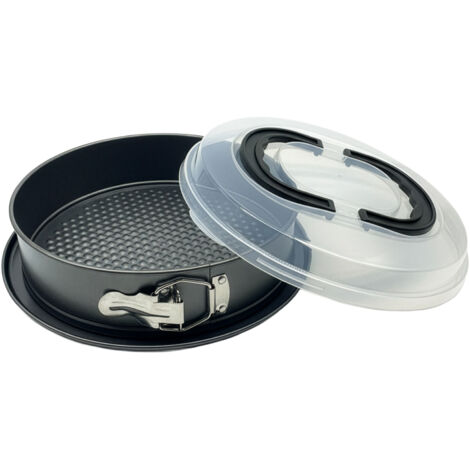 Relaxdays springform pan, lid with handle, Ø 26 cm, carbon steel, non ...