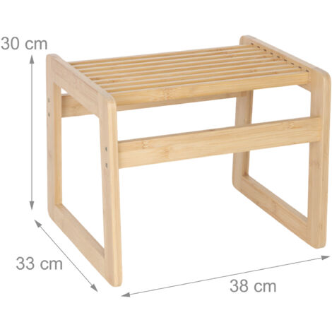 Relaxdays Bamboo Bath Stool, Compact Slatted Design, Sauna Stool, HxWxD ...