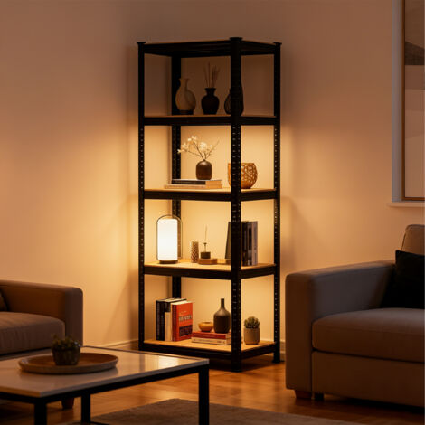 Relaxdays heavy-duty shelving, HxWxD 150x75x30 cm, 875 kg, 5 shelves ...