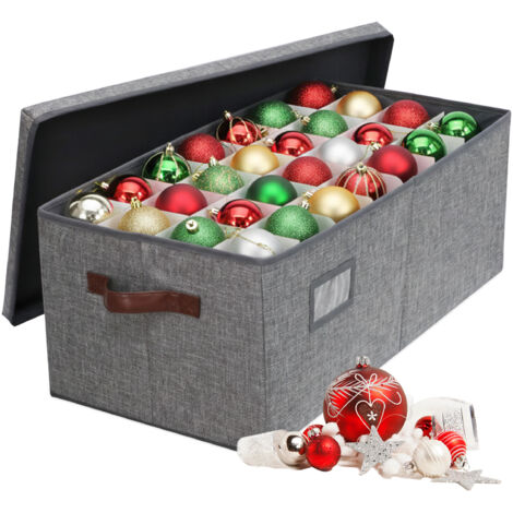 Relaxdays Christmas bauble storage box, 96 baubles, HxWxD: 26 x 66.5 x ...